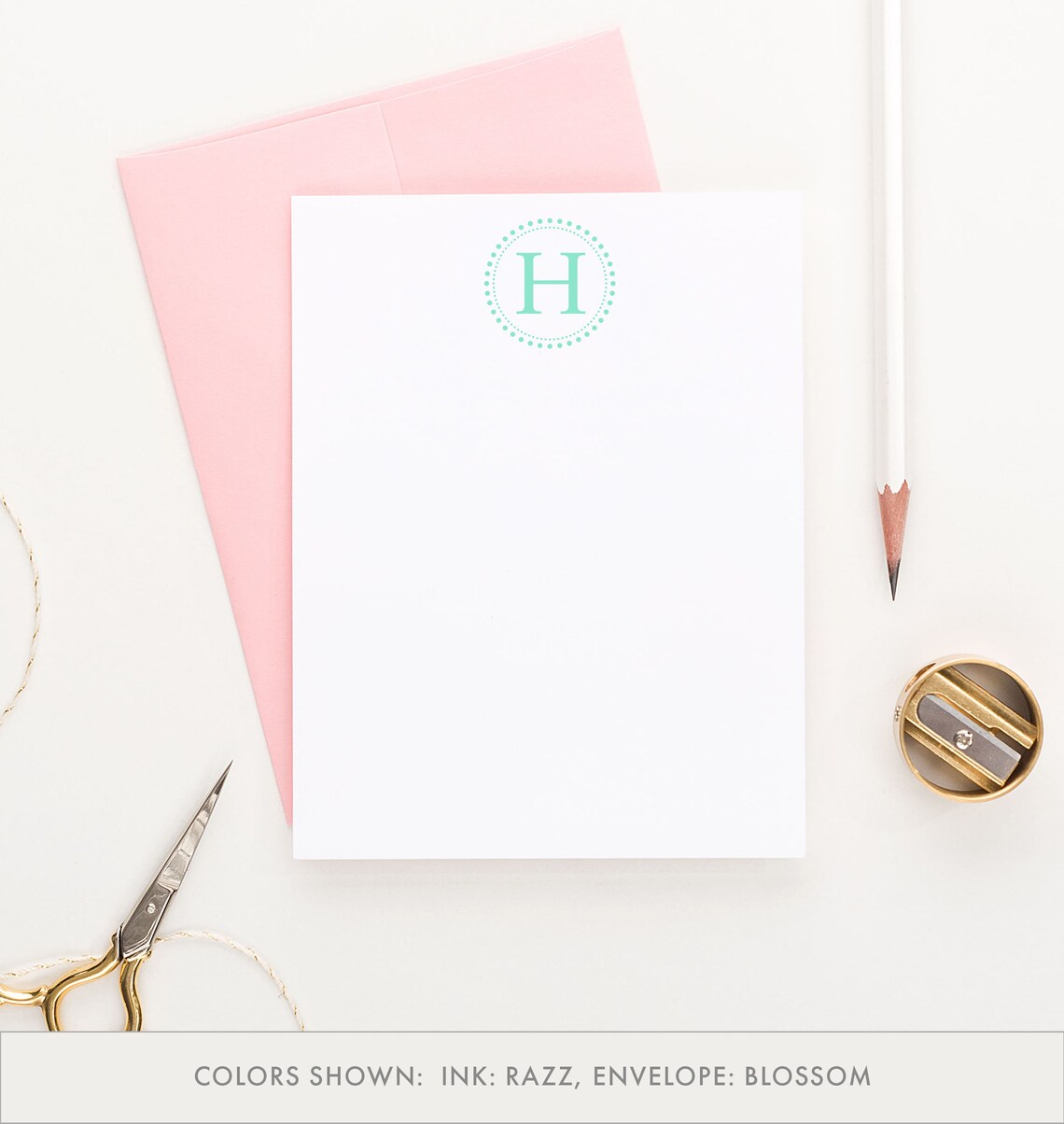 Womens Personalized Monogrammed Stationery, Mens Monogram Note Cards ...