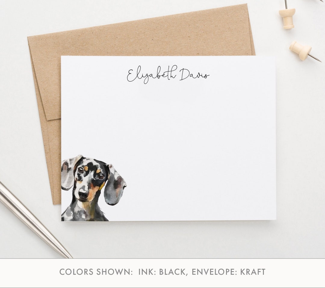 Dachshund Personalized Stationary Cards With Name, Choose Your Dog ...