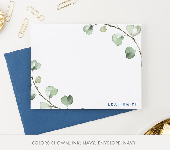 Personalized Greenery Stationery for Women Womens Customized | Etsy