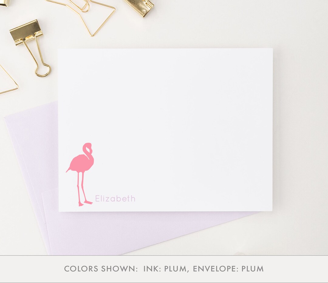 Girls Personalized Flamingo Kids Stationary, Flamingo and Name ...