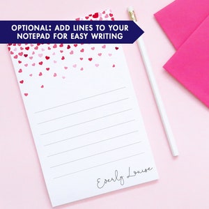 Heart Notepad for Girls Personalized Notepad for Kids, Love Note Paper ...