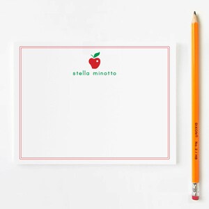 Apple Stationery, Personalized Stationary for Kids, Girls Personalized ...