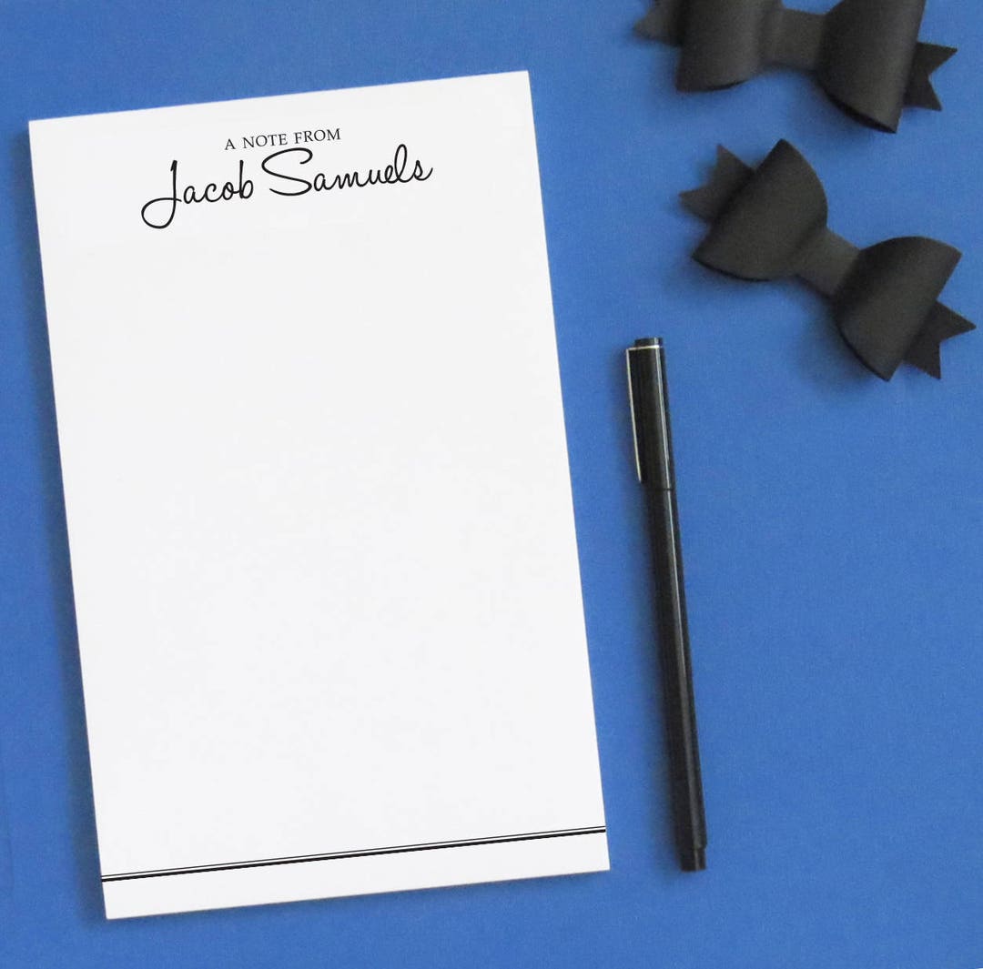 Mens Personalized Notepad Set, Professional Letter Writing Stationery ...