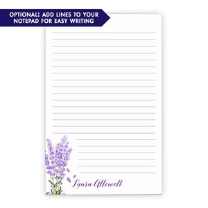 Lavender Personalized Note Pads for Women, Womens Elegant Lavender ...