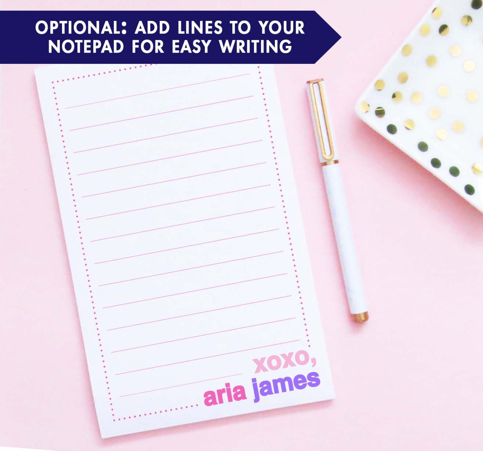 Personalized Kids Notepad With Polka Dot Border Girls Cute - Etsy