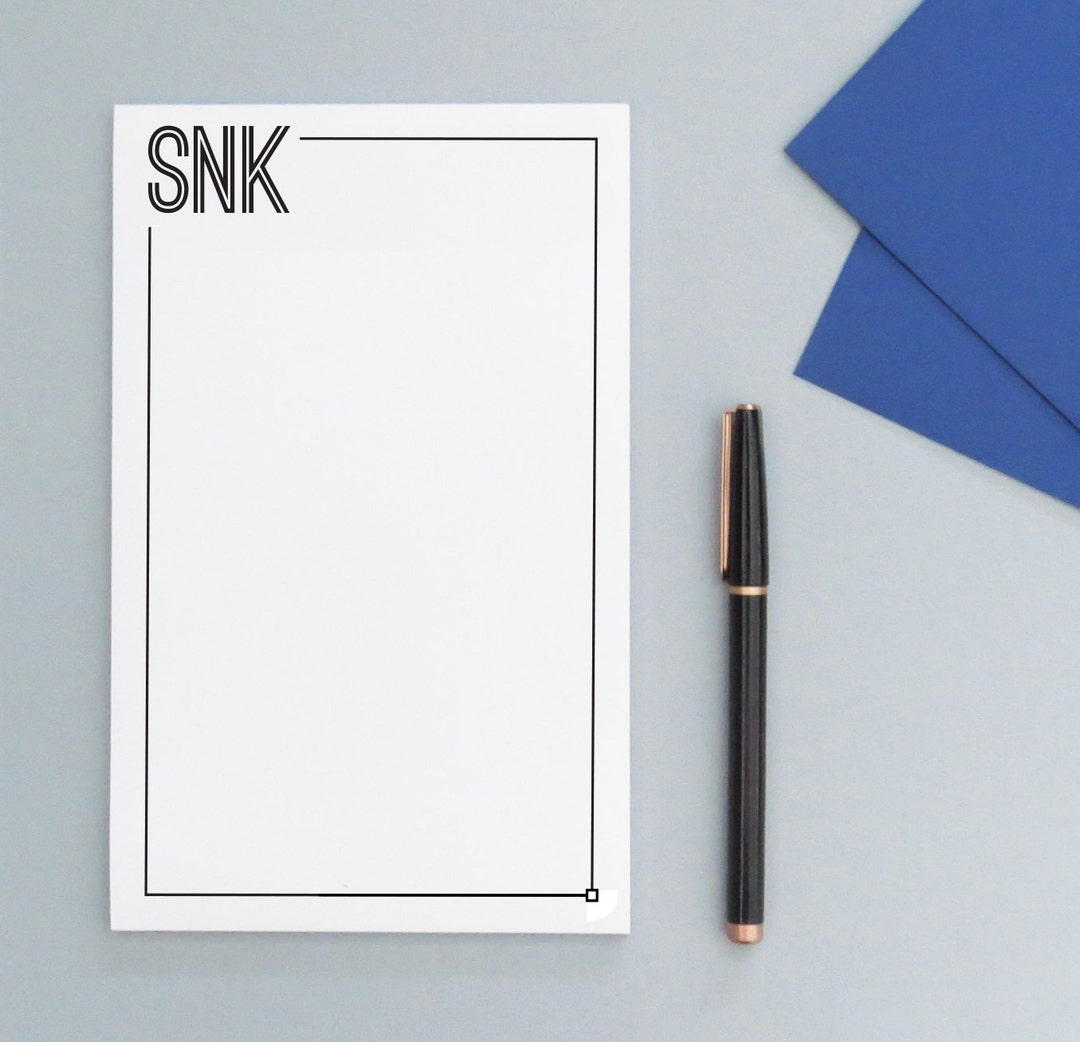 3 Letter Monogram Personalized Notepad, Mens Monogramed Notepad Set ...