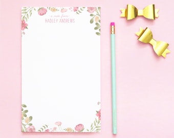 Floral Notepad for Women Personalized Stationary With Flowers | Etsy