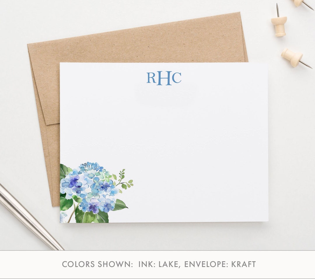 Personalized Monogram Stationary With Envelopes, Flat Monogrammed ...