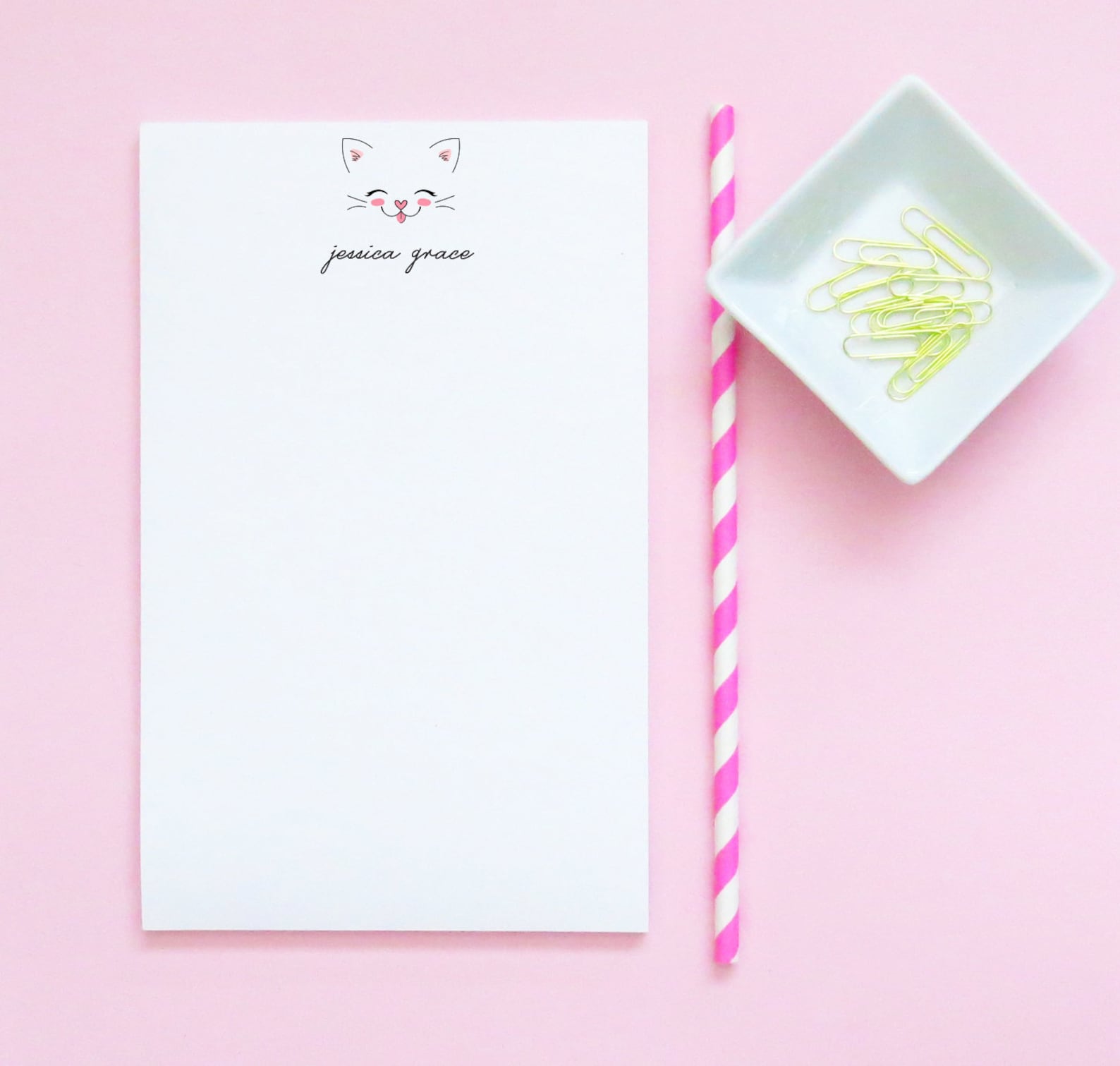 Cat Notepad for Girls Personalized Notepad for Kids Cats | Etsy