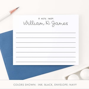 Boys A Note From Line Notecards, Simple Lined Kids Thank You Cards for ...