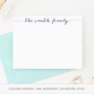 Customized Script Family Thank You Notes Personalized Family Stationery ...