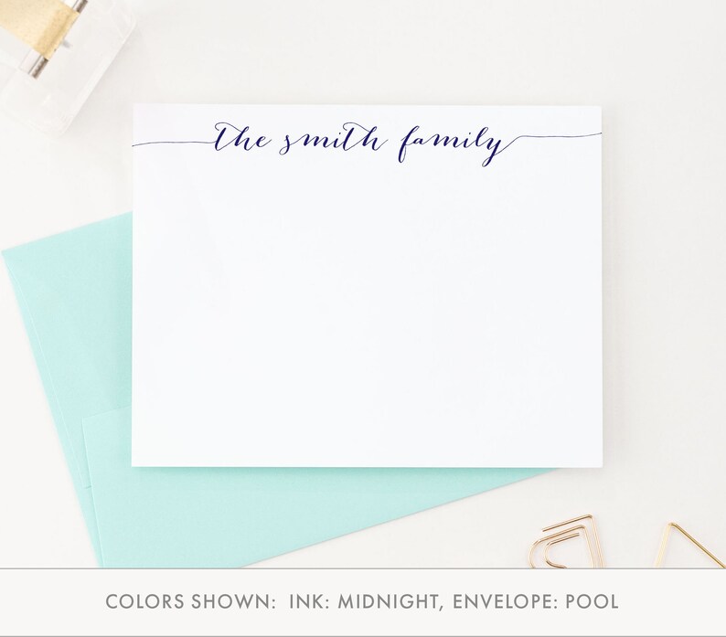 Customized Script Family Thank You Notes Personalized Family | Etsy