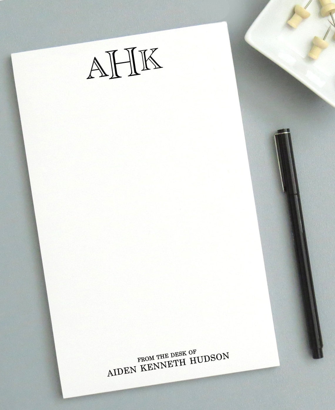 Monogrammed Notepad for Men Personalized Writing Paper Custom - Etsy