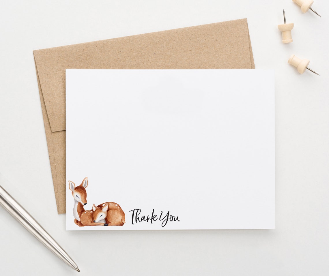 Deer Thank You Cards for Baby Shower Thank You Notes Doe | Etsy