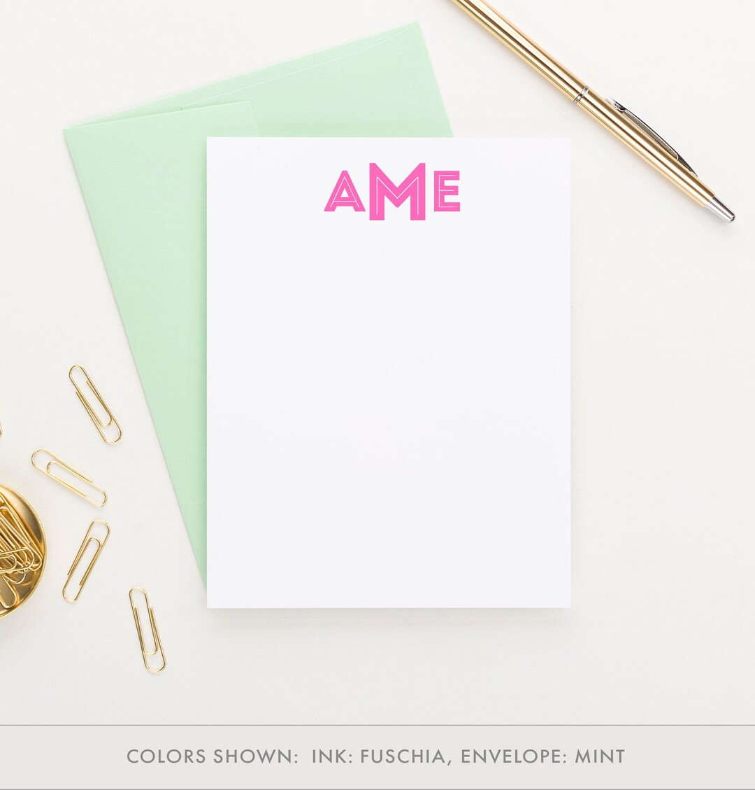 Personalized Monogram Stationery Set, Personalized Monogram Note Cards ...