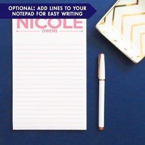 Mens Personalized Modern Notepads, Custom Stationary Notepad for Men ...