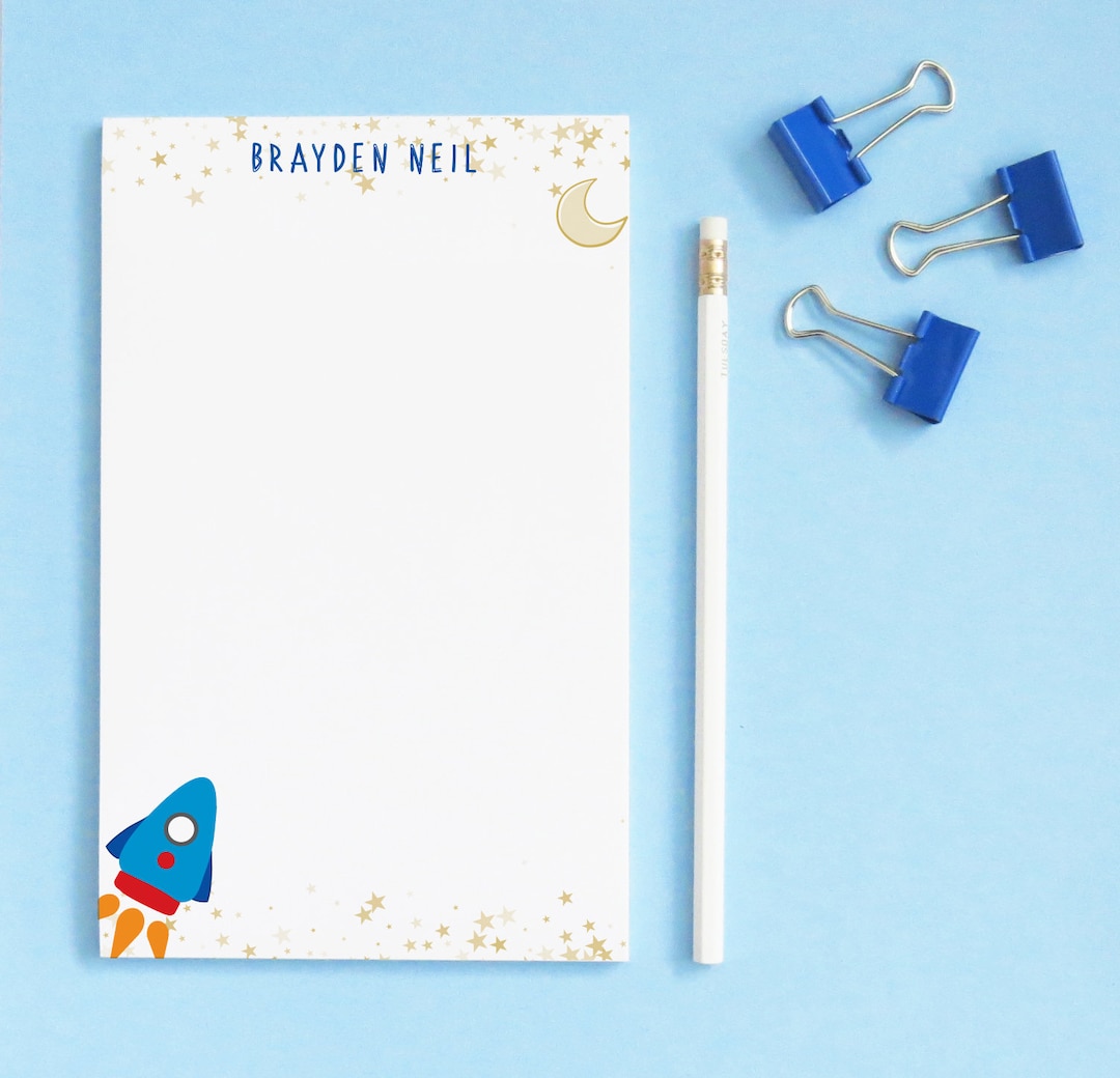 Rocket Ship Notepad for Boys Customized Note Pads With Rocketship ...