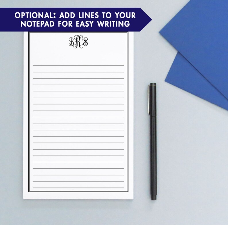 Womens Monogrammed Notepads, Monogramed Note Pads for Women Custom ...