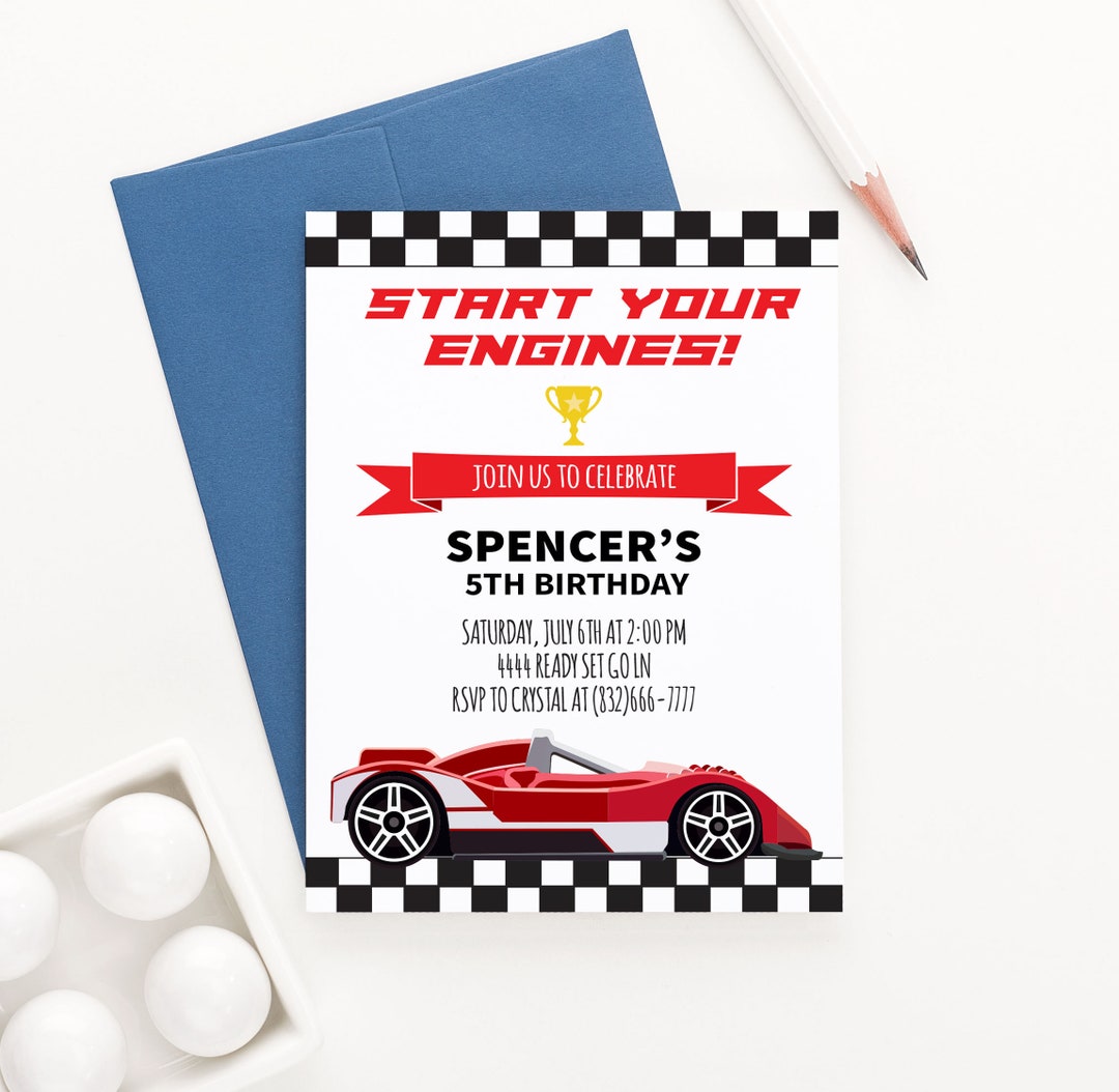 Race Car Birthday Invitation Race Cars Birthday Invitations Download ...