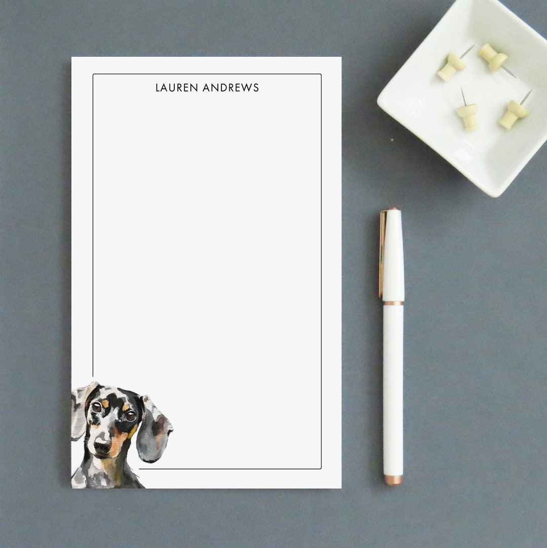 Personalized Dog Notepad With Name, Choose Your Dog Breed, Dachshund ...