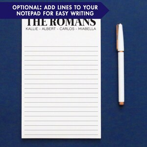 Personalized Family Stationary, Customized Family Notepad, Notepads for ...