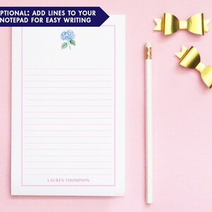 Personalized Note Pads With Name, Watercolor Floral Stationary Notepads ...