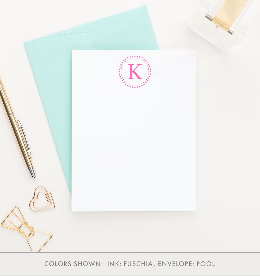 Womens Personalized Monogrammed Stationery, Mens Monogram Note Cards ...