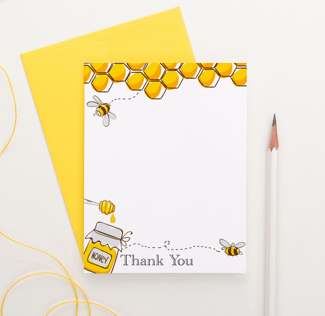 Bee Thank You Cards for Baby Shower Thank You Card Bees Birthday Thank ...