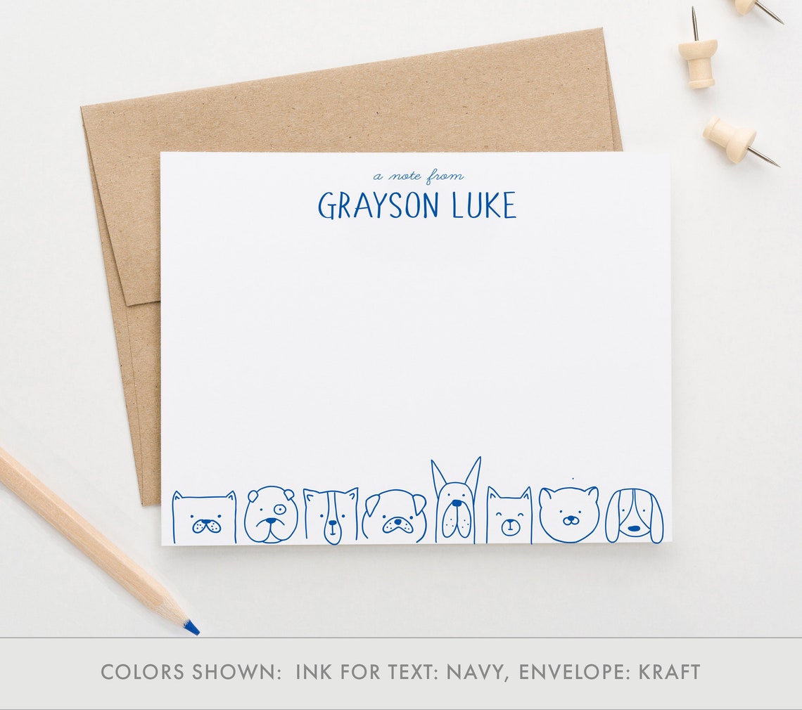A Note From Personalized Dog Stationery for Kids Stationary - Etsy