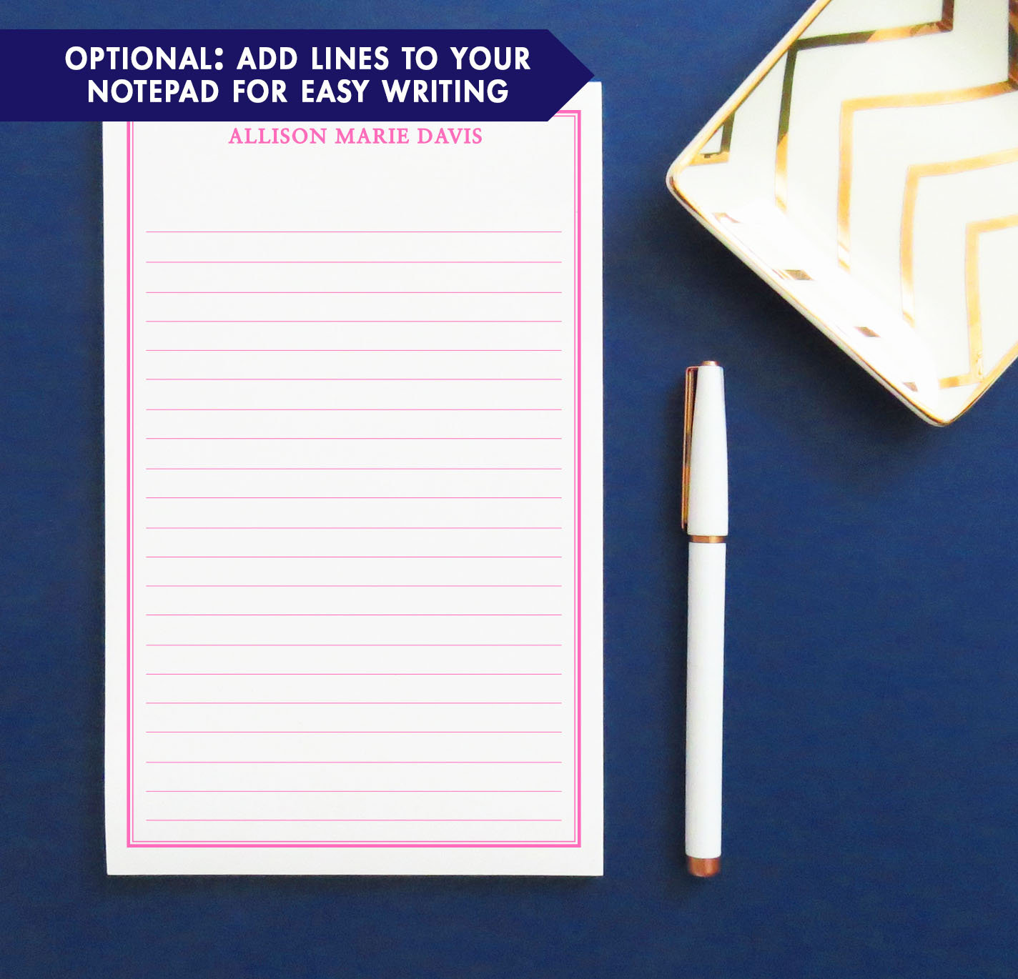 Mens Customized Note Paper With Classic Border, Personalized Notepad ...