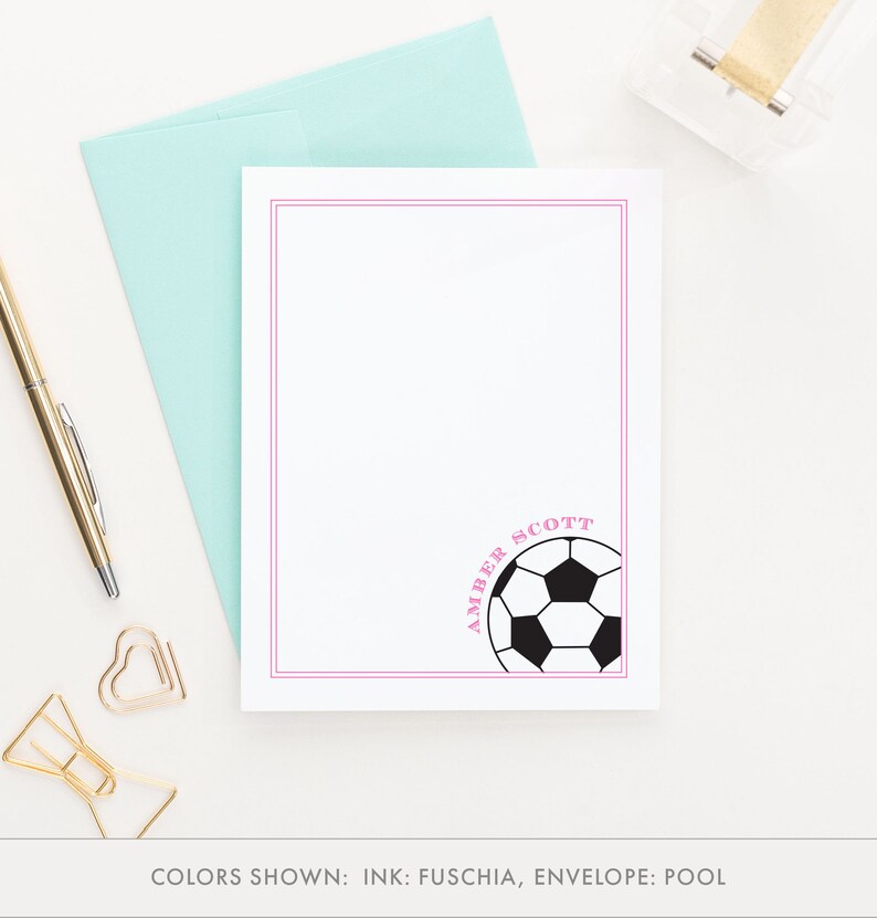 Soccer Stationary for Kids Personalized Thank You Cards, Custom Thank ...