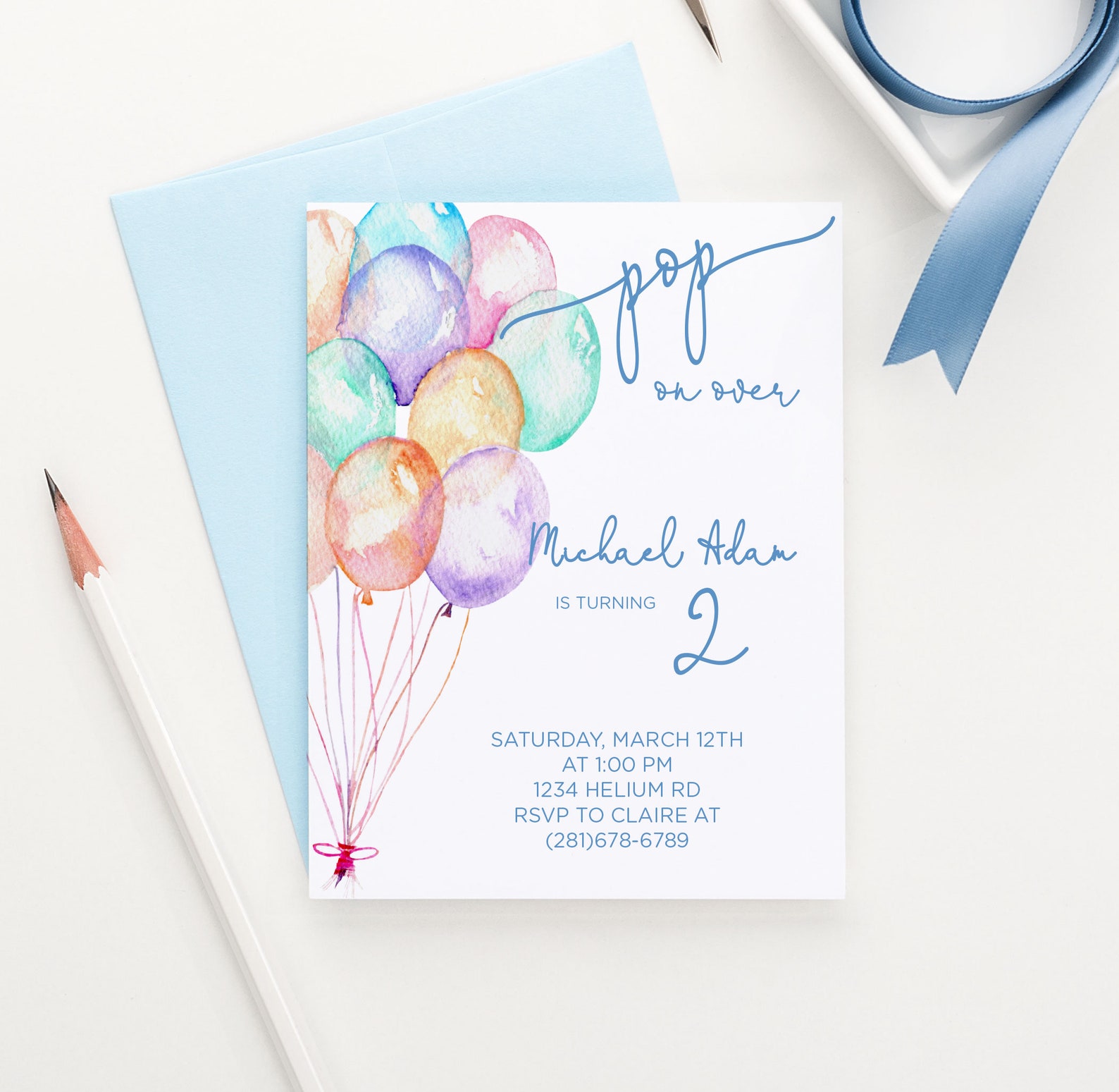 Balloons Birthday Invitation Balloon Birthday Invitation Boys - Etsy