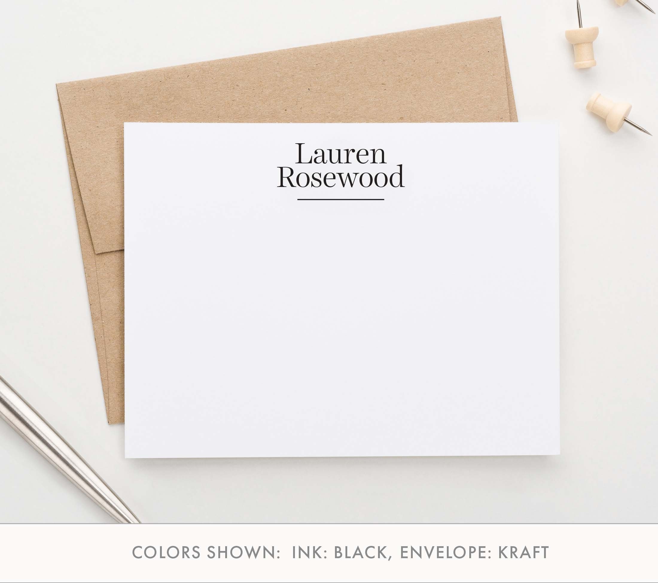 Classic Womens Personalized Stationery Set, Adult Professional Note ...