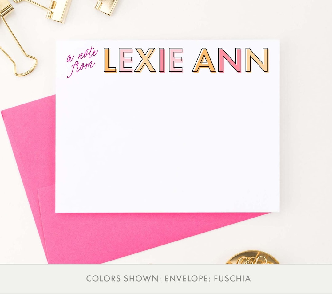 Cute Stationery Set for Girls Simple Note Cards, Personalized ...