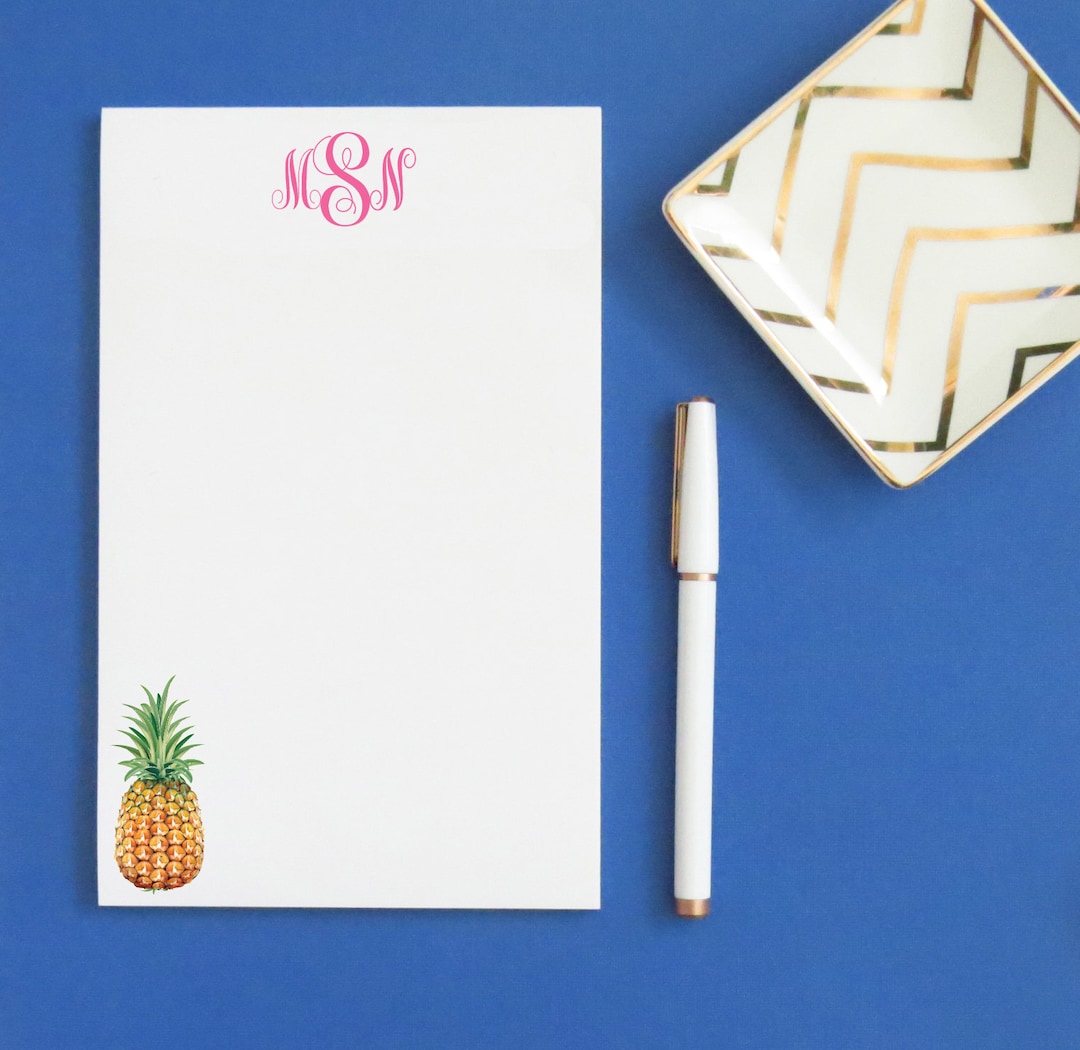 Pineapple Monogrammed Notepads for Women Personalized Pineapple ...