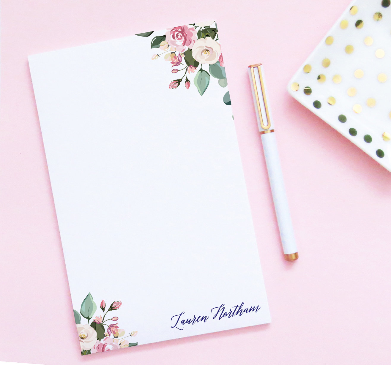 Personalized Floral Notepad Floral Personalized Notepad for - Etsy
