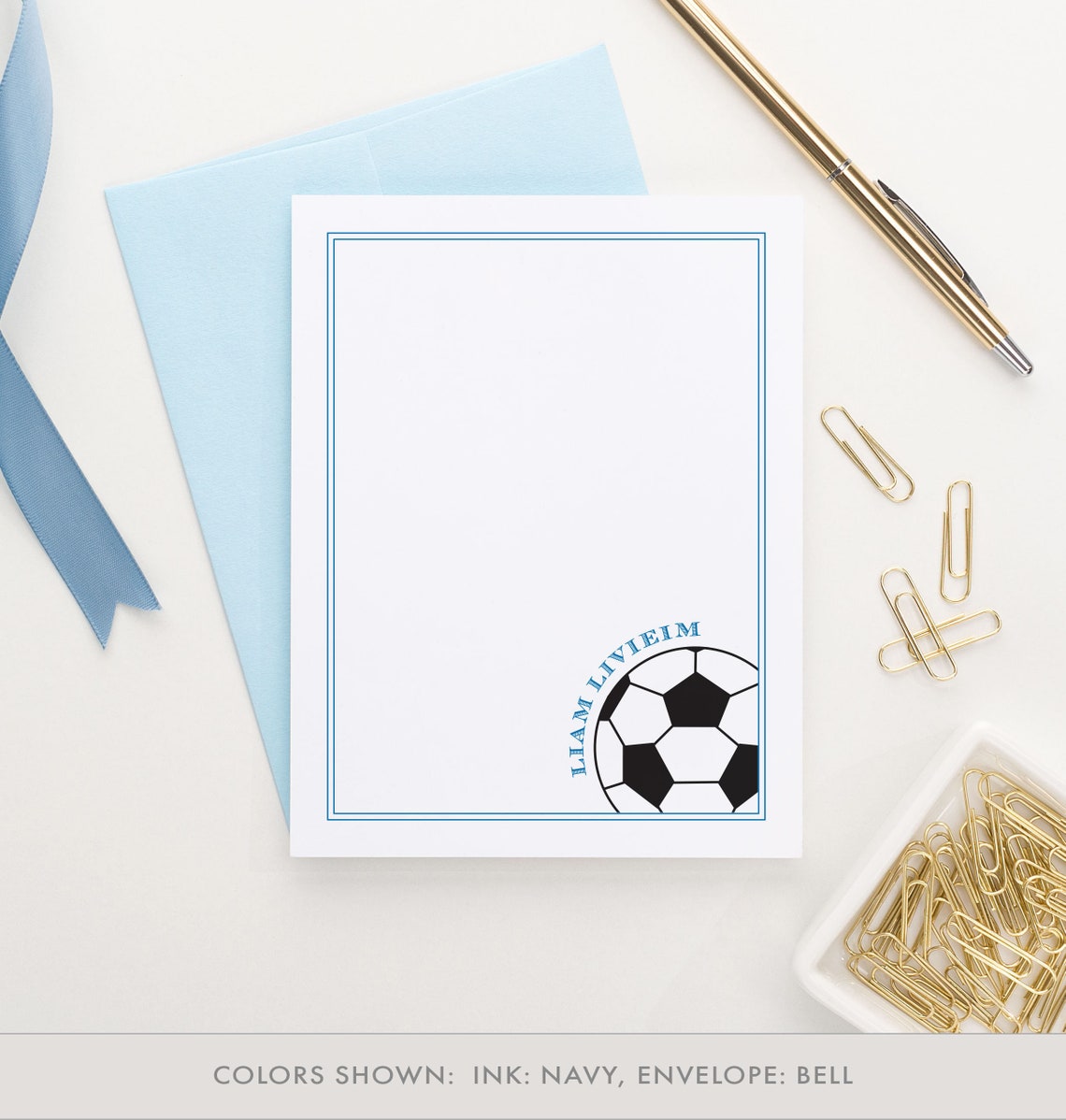 Soccer Stationary for Kids Personalized Thank You Cards, Custom Thank ...