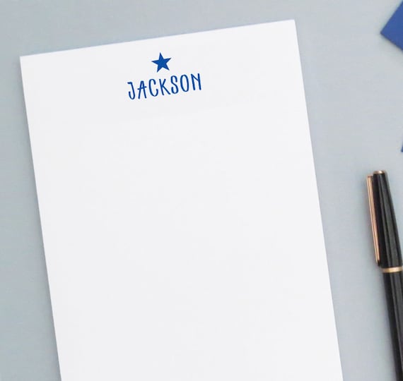 Kids Personalized Note Pads Custom Star Stationery for Boys | Etsy