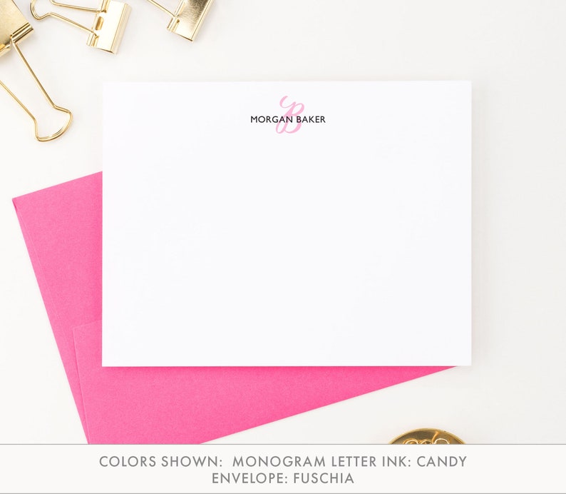Womens Monogrammed Stationery Set Adult Personalized Thank - Etsy