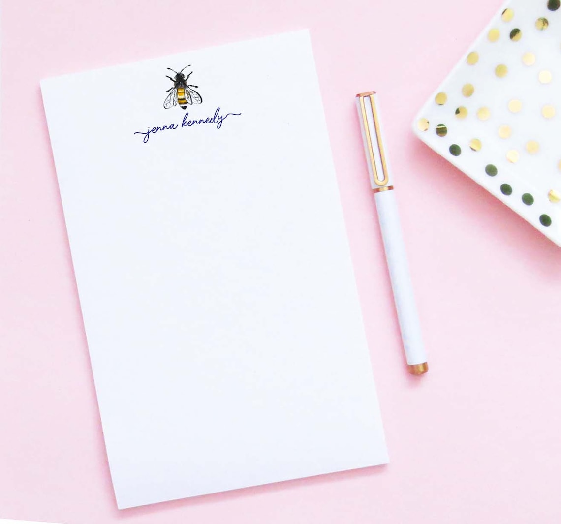 Bumble Bee Personalized Notepads for Women Cute Bee Stationary | Etsy