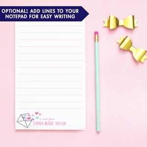 A Note From Notepad for Girls Personalized Stationary, Envelope and ...