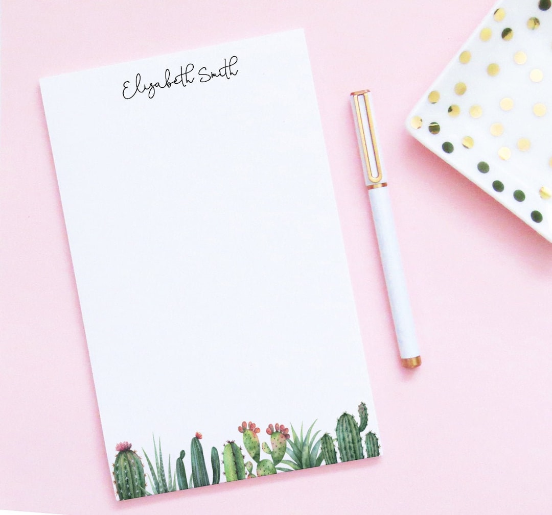 Cactus Notepad Lined, Succulents Notepad, Kids Personalized Notepad for ...