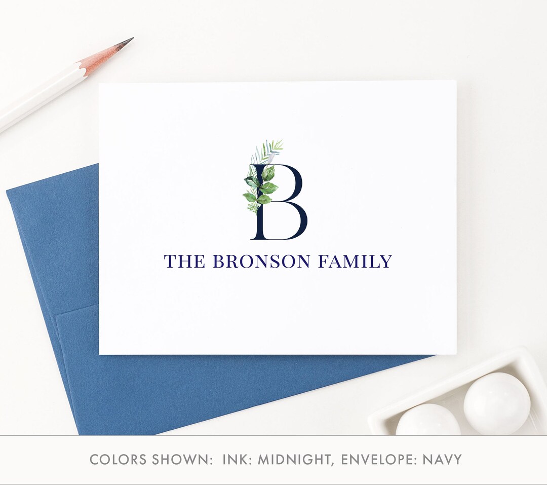Personalized Family Stationery, Family Stationary Set FOLDED Card Thick ...