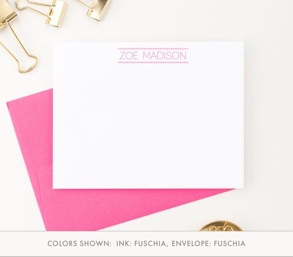 Personalized Stationery for Girls Custom Flat Note Cards | Etsy