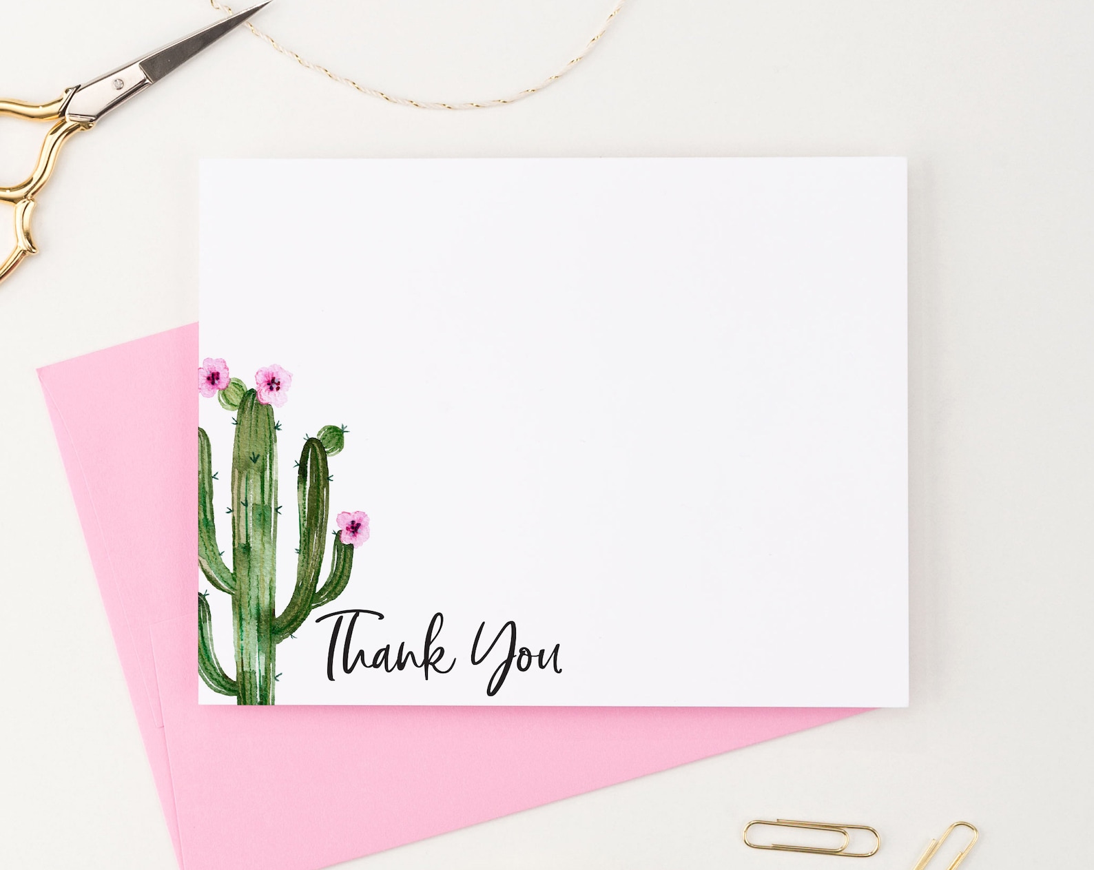 Succulent Thank You Card Cactus Thank You Cards for Baby - Etsy