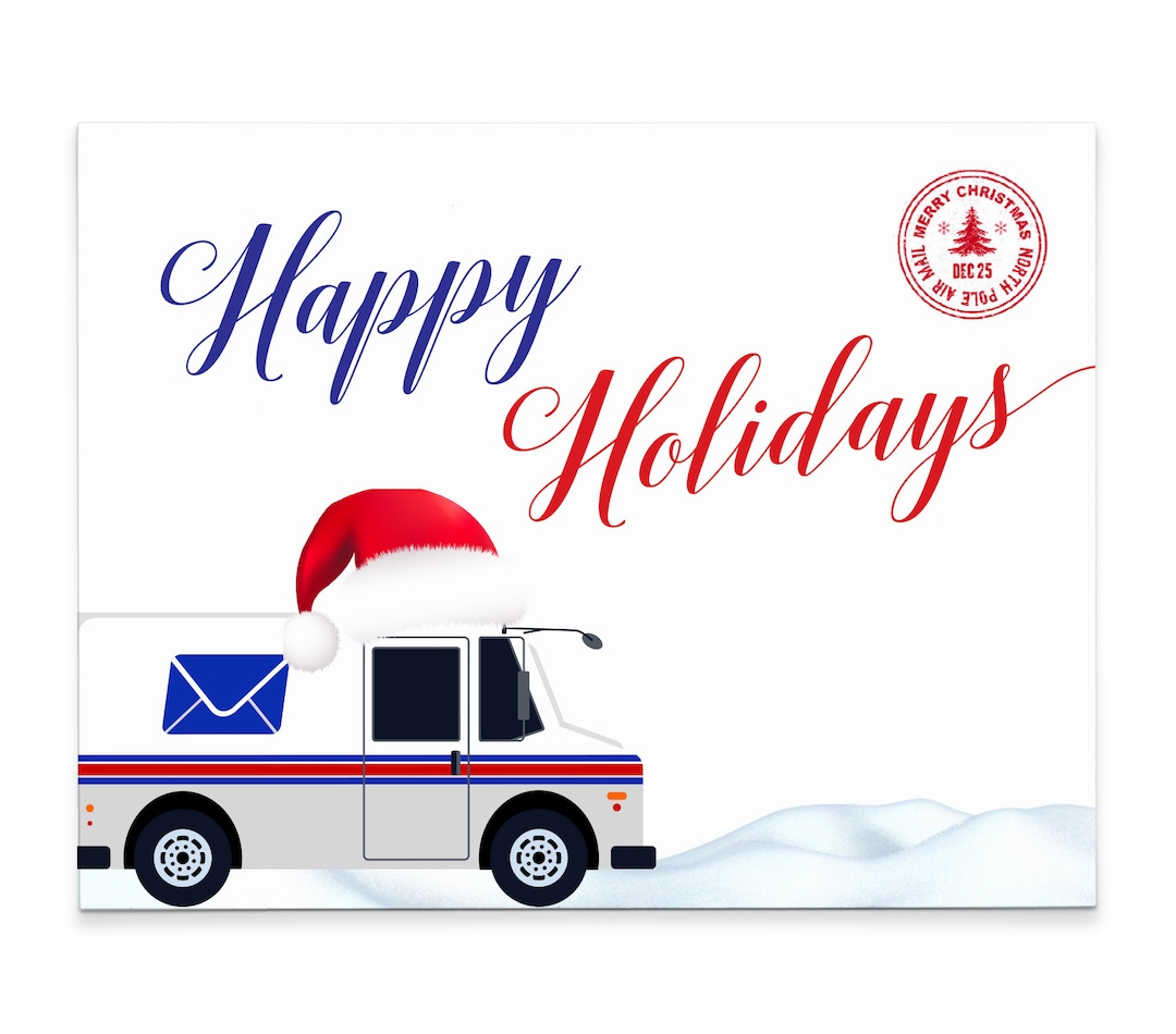 Holiday Greeting Cards for Postal Worker Thank You Card, Mail Carrier ...