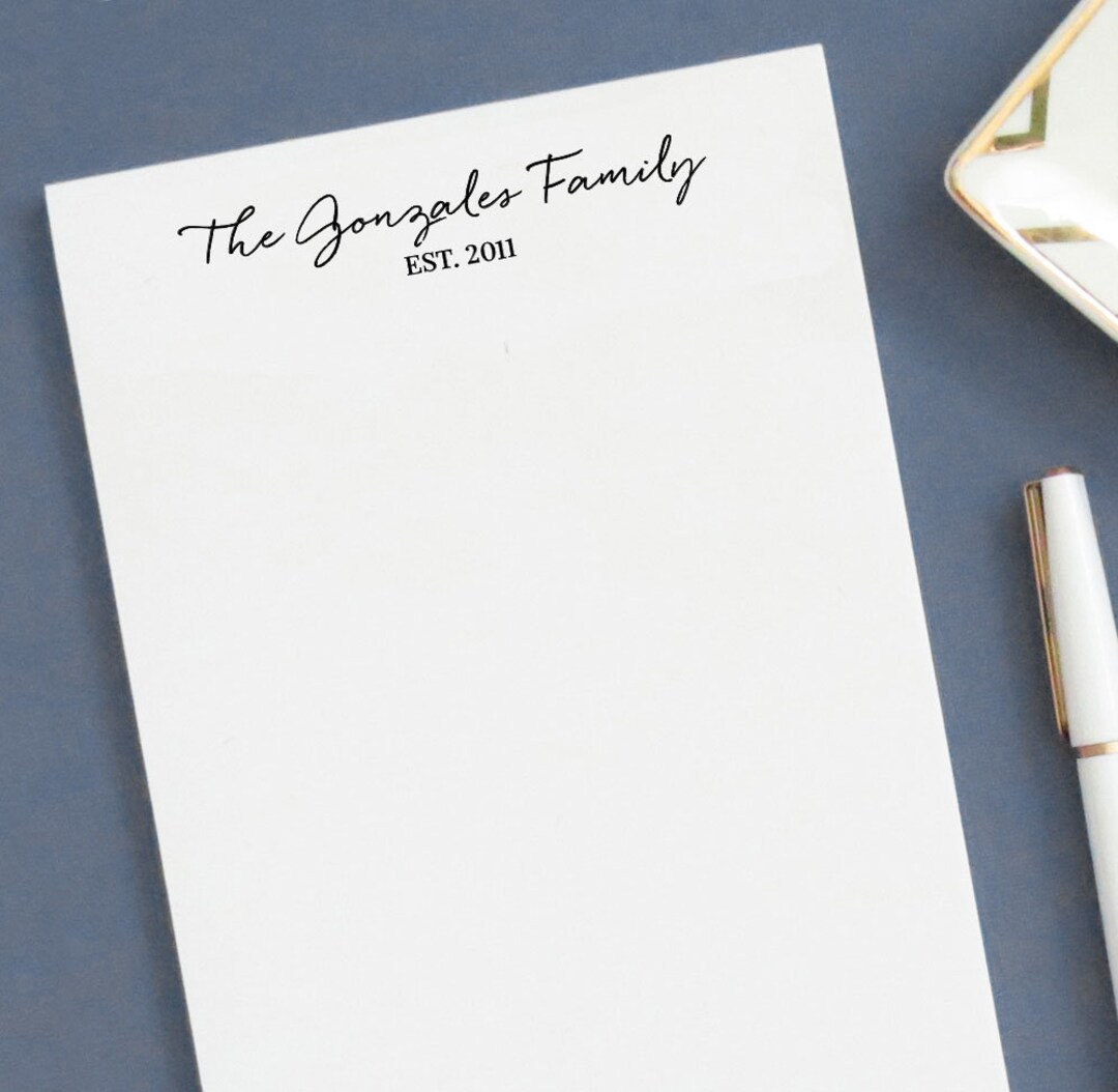 Personalized Family Stationary Paper, Custom Stationary Notepad for ...