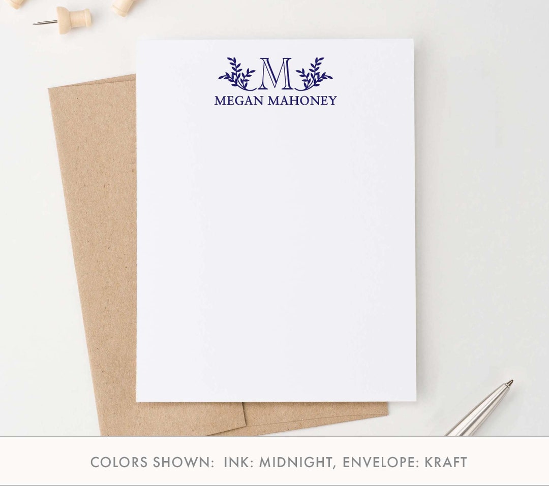 Womens Personalized Monogram Stationery, Mens Personalized Stationary ...
