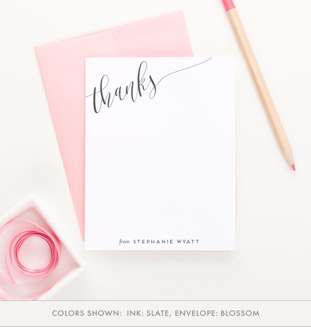 Personalized Thank You Stationery Set, Personalized Note Cards for ...