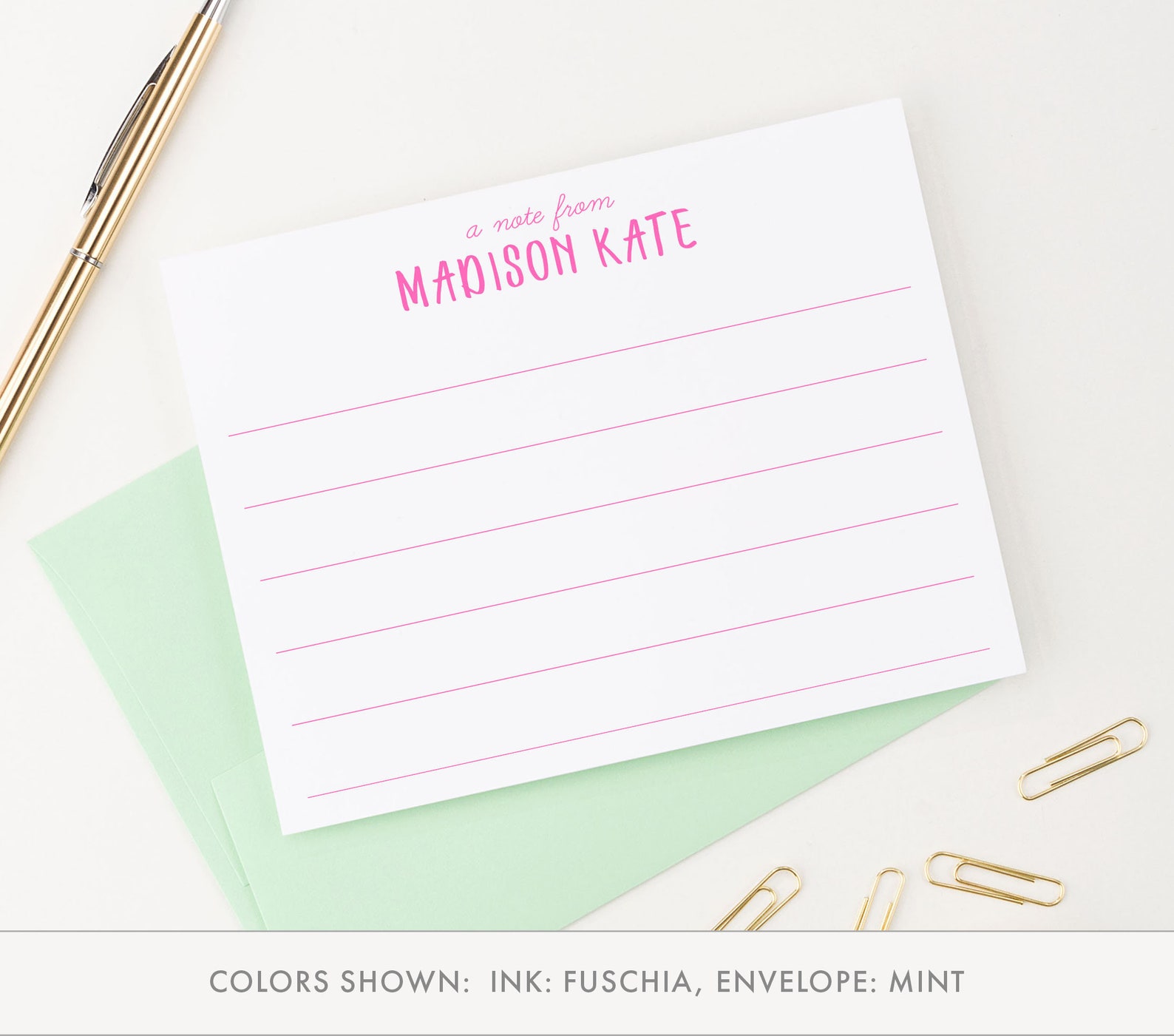 Personalized Lined Stationary for Girls, Personalized Stationery for ...